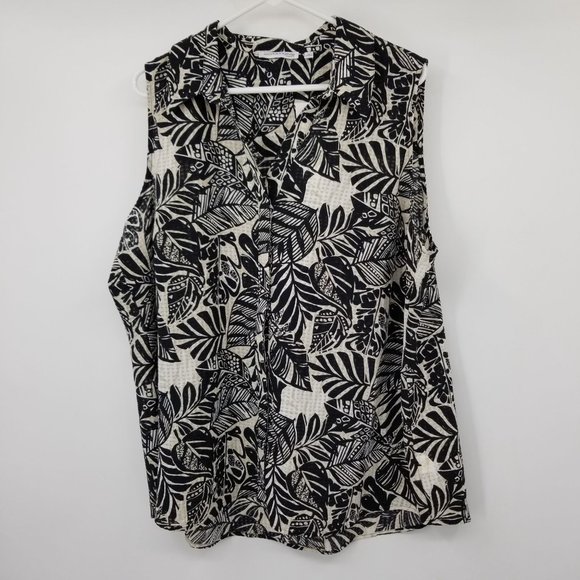 Notations | Tops | Nwt Notations Woman Button Front Tropical Floral ...